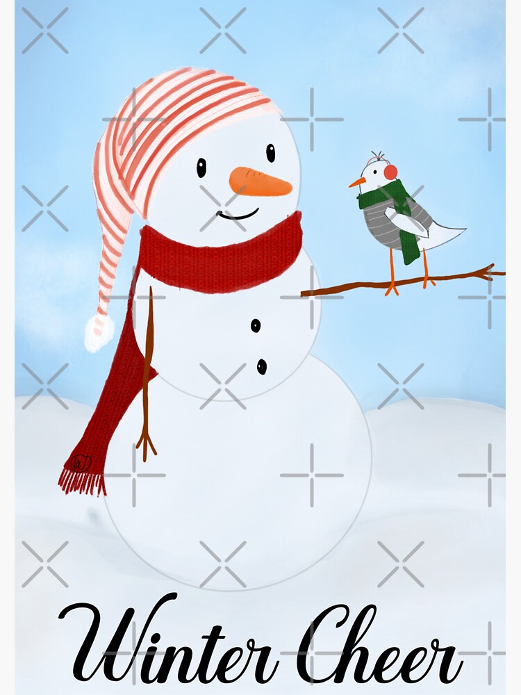 "Winter Cheer Snowman and Friend " Sticker for Sale by kw15636 | Redbubble