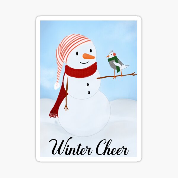 "Winter Cheer Snowman and Friend " Sticker for Sale by kw15636 | Redbubble