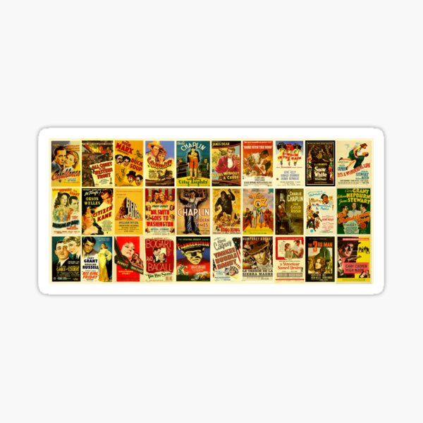 "Vintage Hollywood Classic Movie Posters" Sticker for Sale by goodbai ...