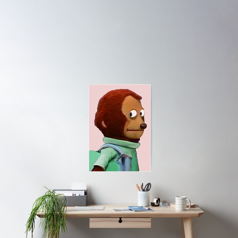 "Painting of the Awkward Bear Meme" Poster by wynsworld | Redbubble