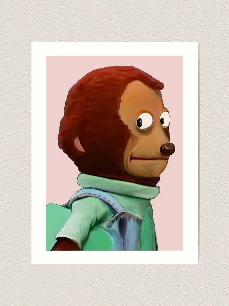 "Painting of the Awkward Bear Meme" Art Print by wynsworld | Redbubble