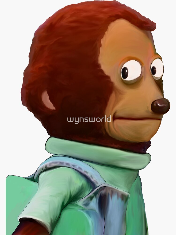 "Painting of the Awkward Bear Meme" Sticker for Sale by wynsworld ...