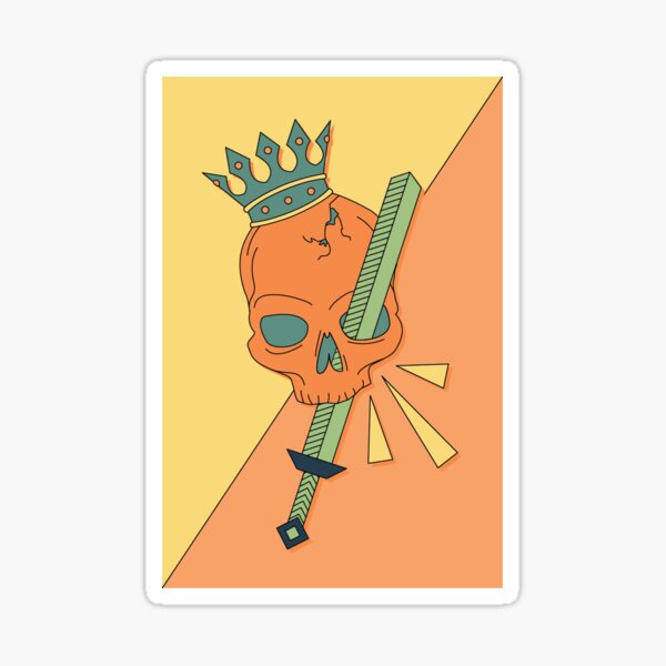 "SKULL AND CROWN JOKER 01" Sticker for Sale by RayKelleyDesign | Redbubble