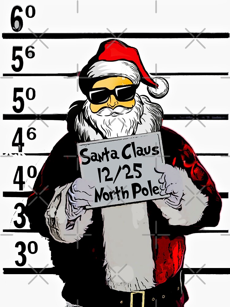 "Santa mugshot" Sticker by JTK667 | Redbubble