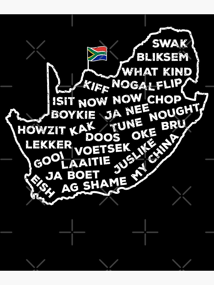 "South Africa Slang Words South African Flag Map" Poster for Sale by ...