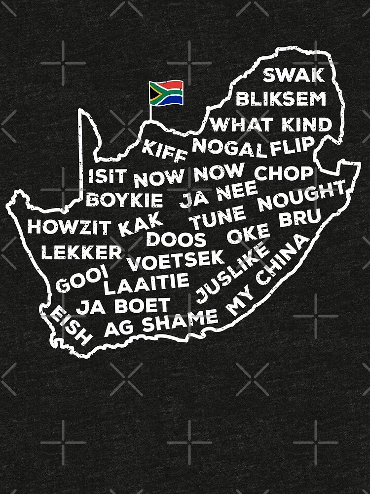 "South Africa Slang Words South African Flag Map" Tri-blend T-Shirt for ...