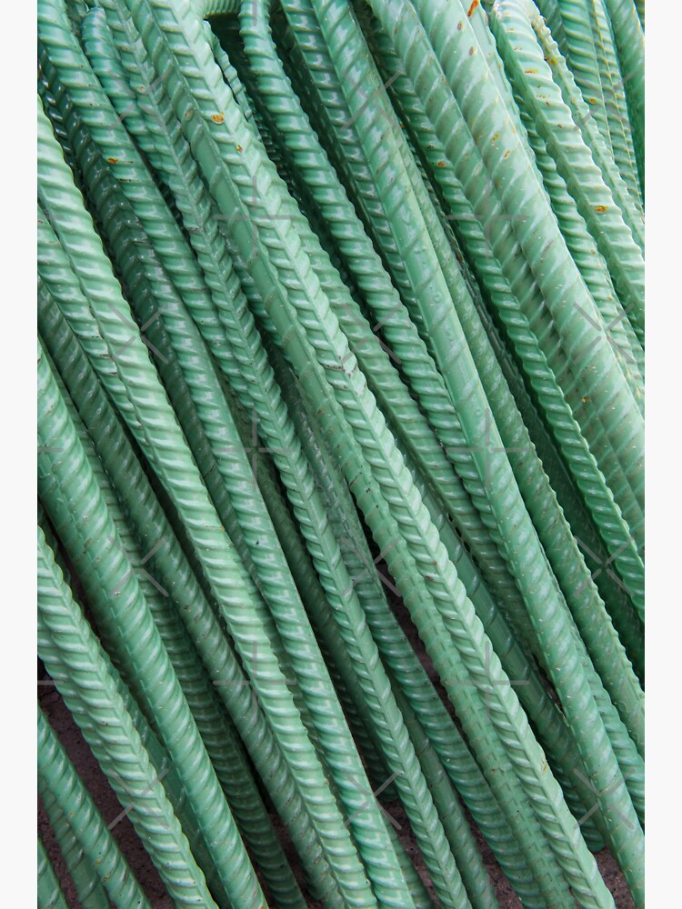 "A Stack of Green Epoxy Coated Rebar" Sticker for Sale by William ...