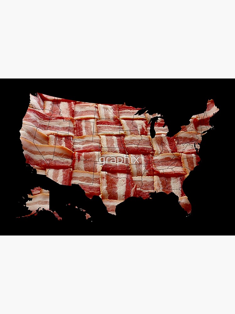 "USA - American Bacon Map - Woven Strips" Poster for Sale by graphix ...