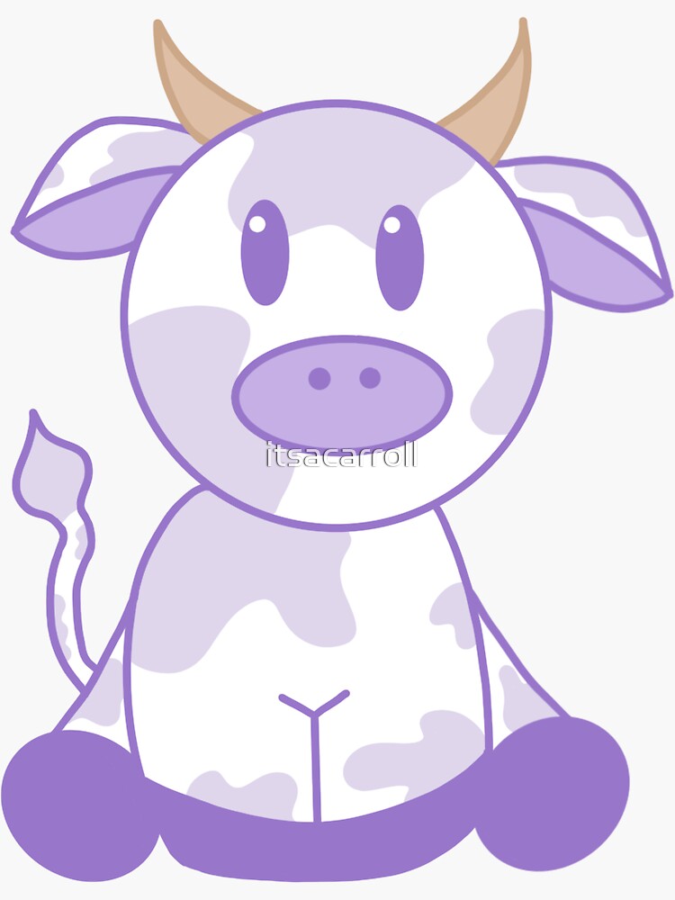 "lavender cow cutie" Sticker for Sale by itsacarroll | Redbubble