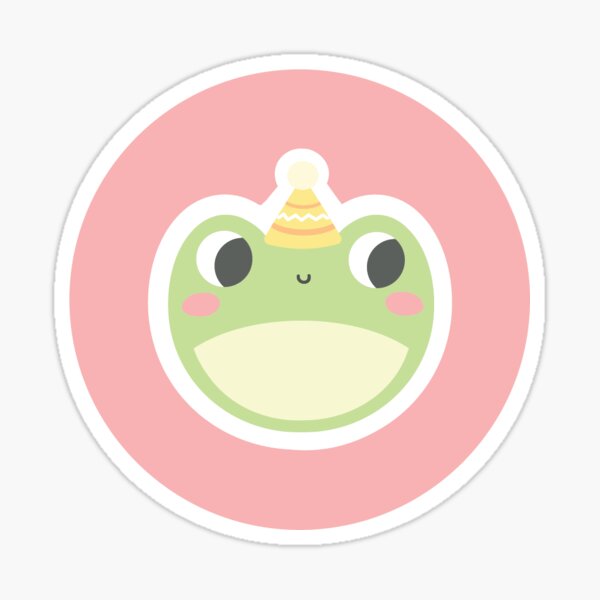 "Party Froggy Illustration - Cute Frog Illustration Vector Art" Sticker ...