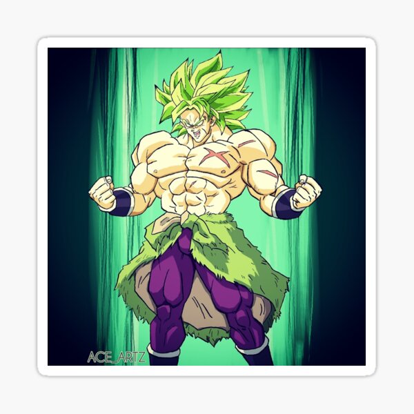 "Broly Dragon Ball Super LSSJ " Sticker for Sale by Aaron4106 | Redbubble