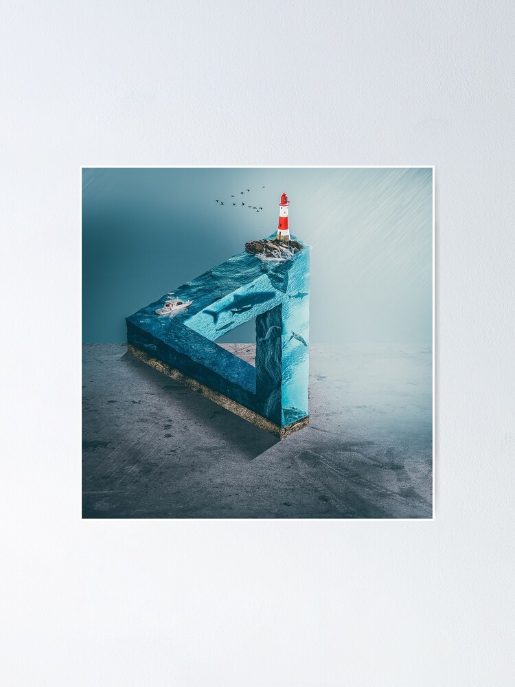 " Surrealistic Penrose Impossible Triangle-Water World, 3D Nature ...