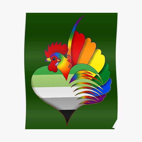 "Aromantic Pride Serama Heart" Poster for Sale by KitEllsworth | Redbubble