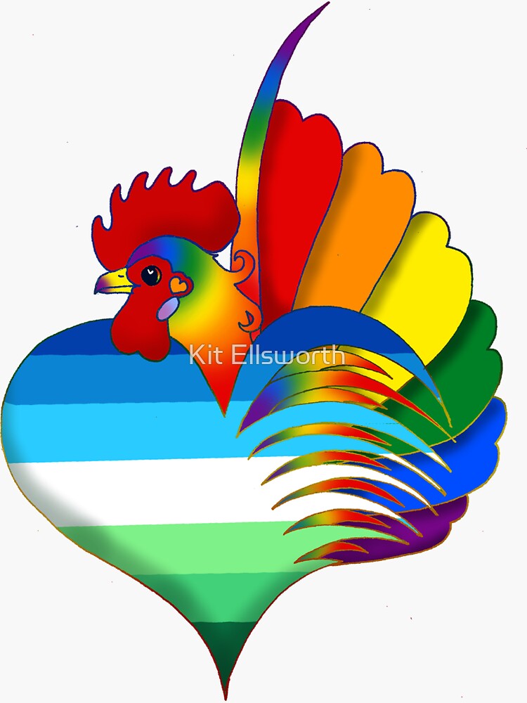 "MLM Pride Serama Heart" Sticker by KitEllsworth | Redbubble