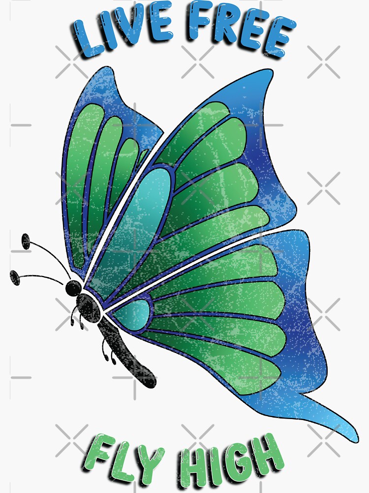 "Live Free, Fly High" Sticker by RetroAnimation | Redbubble