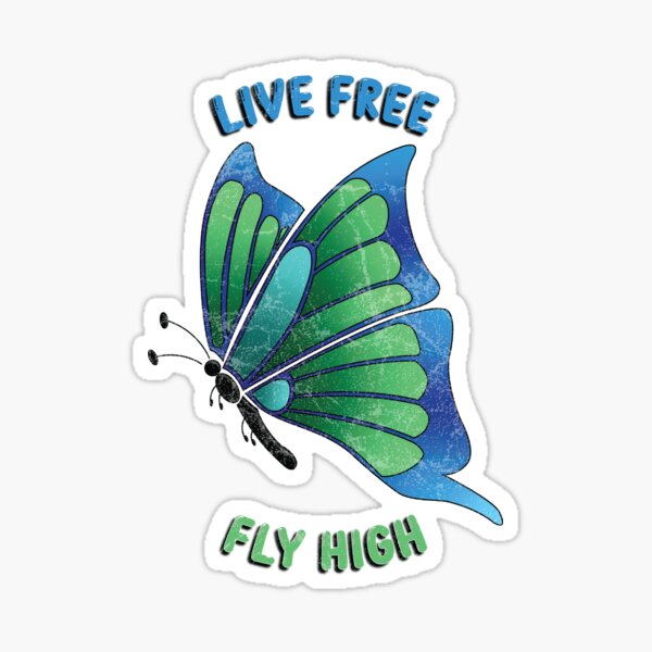 "Live Free, Fly High" Sticker by RetroAnimation | Redbubble