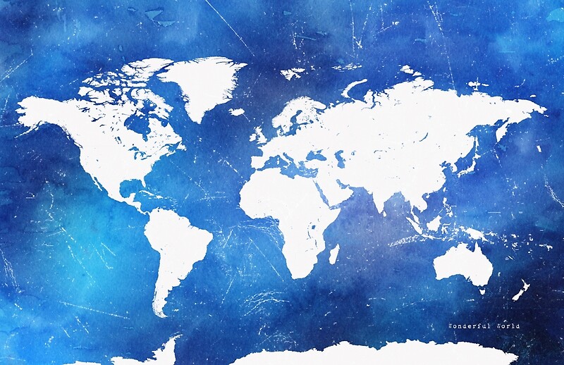"Wonderful world map" by epicpaper quotes shop | Redbubble