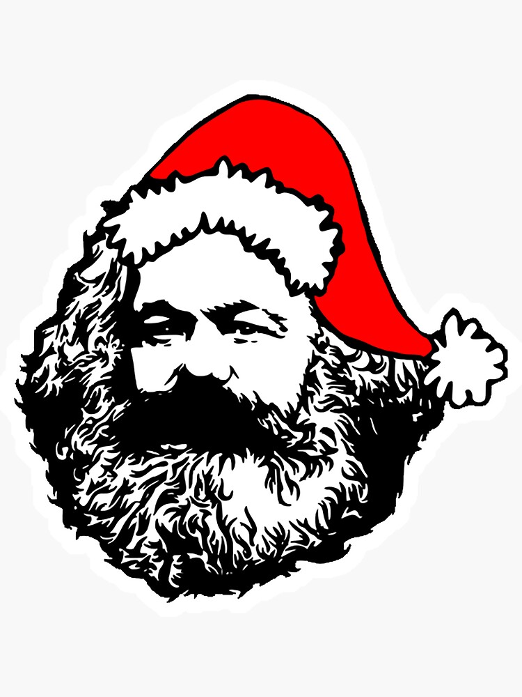 Pegatina «Diseño de Karl Marx Santa» de CommunistGoods | Redbubble