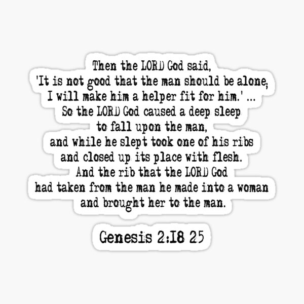 "Genesis 2:18–25 bible verse" Sticker for Sale by czerinaart | Redbubble