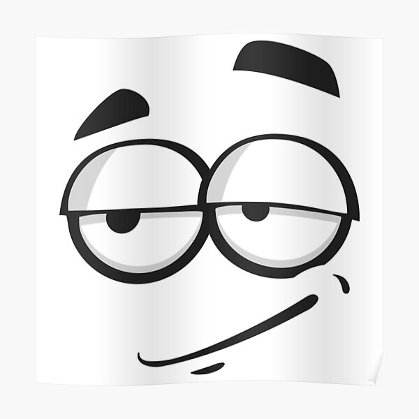 "Cartoon Smirk Face" Poster for Sale by WilliamsonMedia | Redbubble