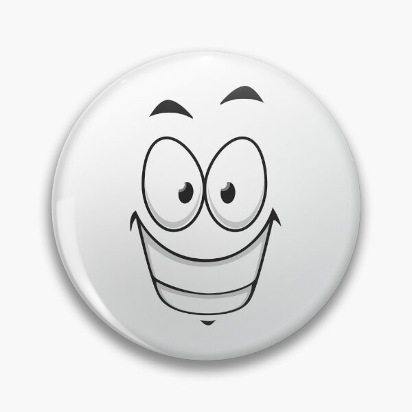 "Cartoon Happy Face" Pin for Sale by WilliamsonMedia | Redbubble