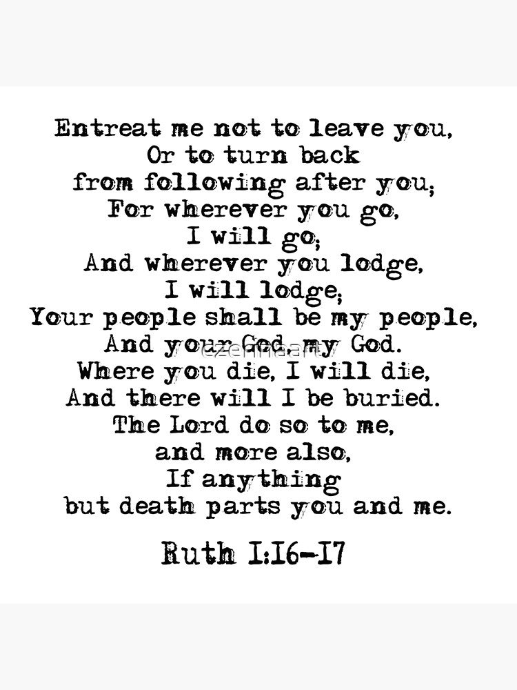 "Ruth 1:16-17 bible verse" Poster for Sale by czerinaart | Redbubble