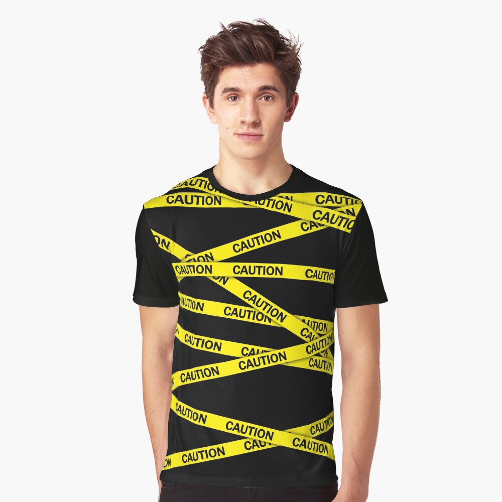 "Caution Tape" T-shirt for Sale by galaxystuff | Redbubble | warning ...