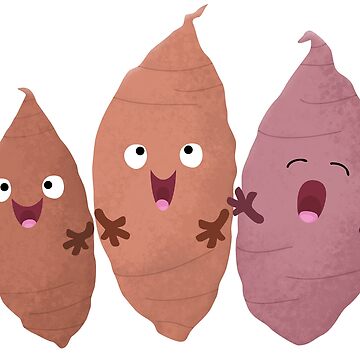 "Cute singing sweet potatoes trio cartoon" Photographic Print for Sale ...