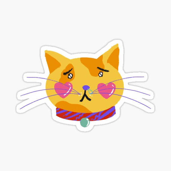 "Sad Yellow Cat" Sticker for Sale by ardhemis | Redbubble