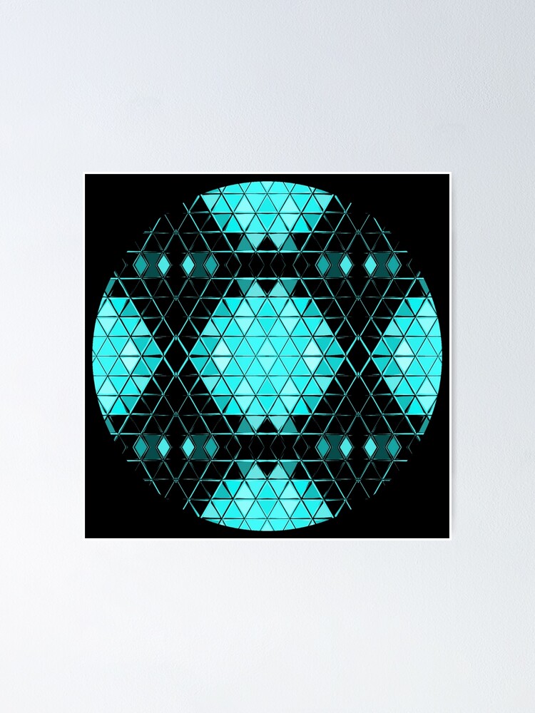 "Emerald Green Stained Glass Window Tribal" Poster for Sale by ...