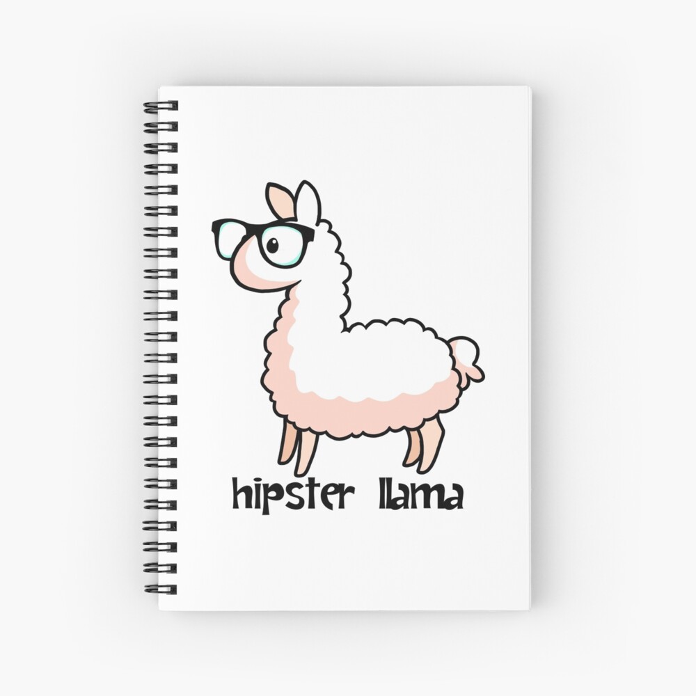 "Hipster Llama" Spiral Notebook for Sale by YamPuff | Redbubble