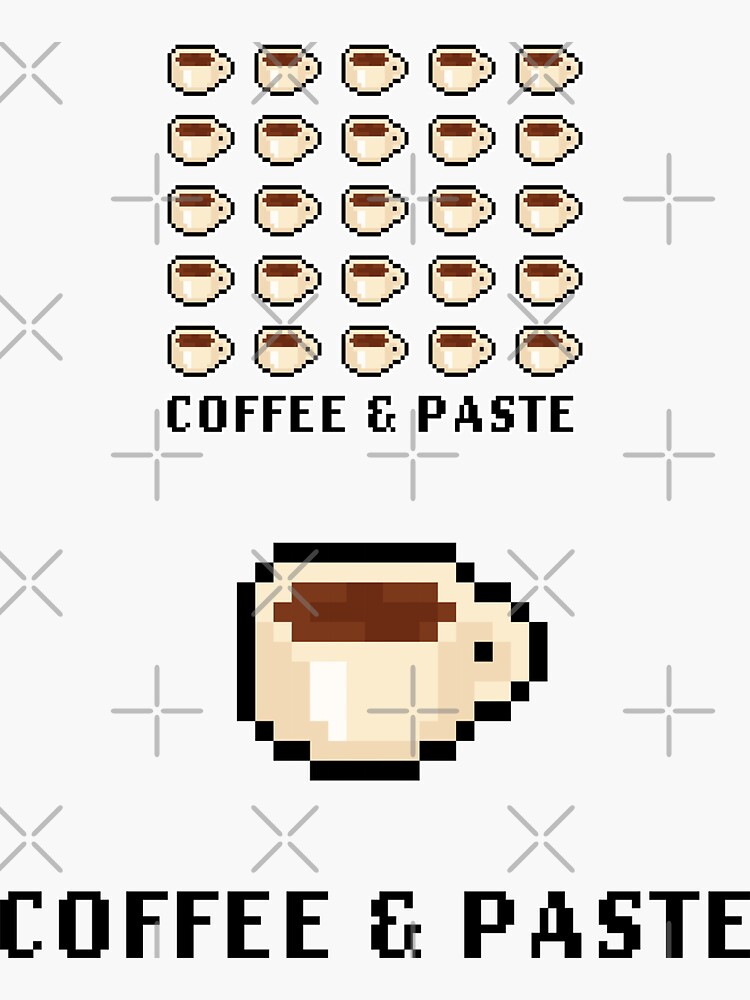 Pegatina «Café Pegar Copiar Pegar 8 bits Pixel Sprite - Café Lema» de ...