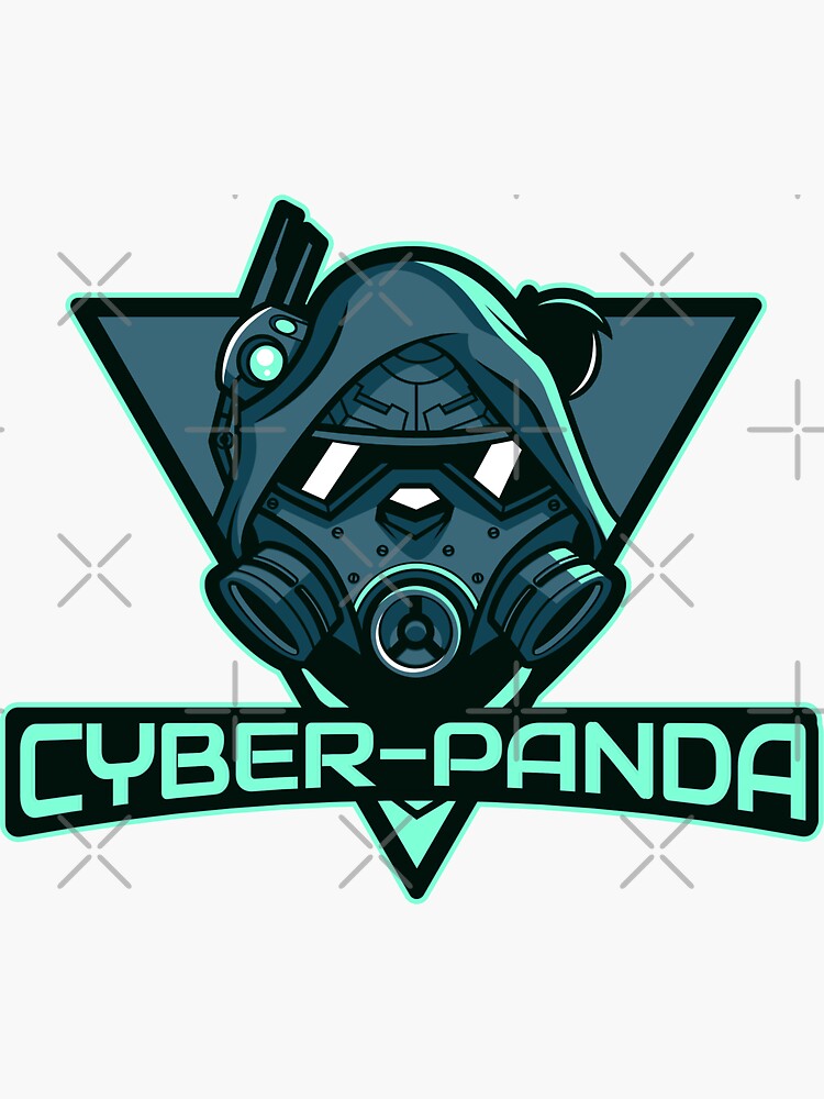 "Cute Animal Friendly Panda - Cyber Panda" Sticker by AmineMZOURHI ...