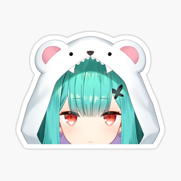 "Uruha Rushia Bear Hoodie peeker - Hololive" Sticker for Sale by ...