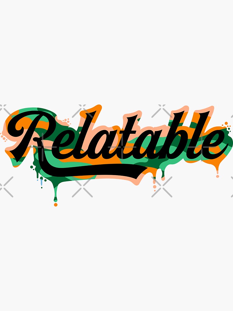 "Brent Rivera Merch Relatable-Black Camo Melting" Sticker for Sale by ...