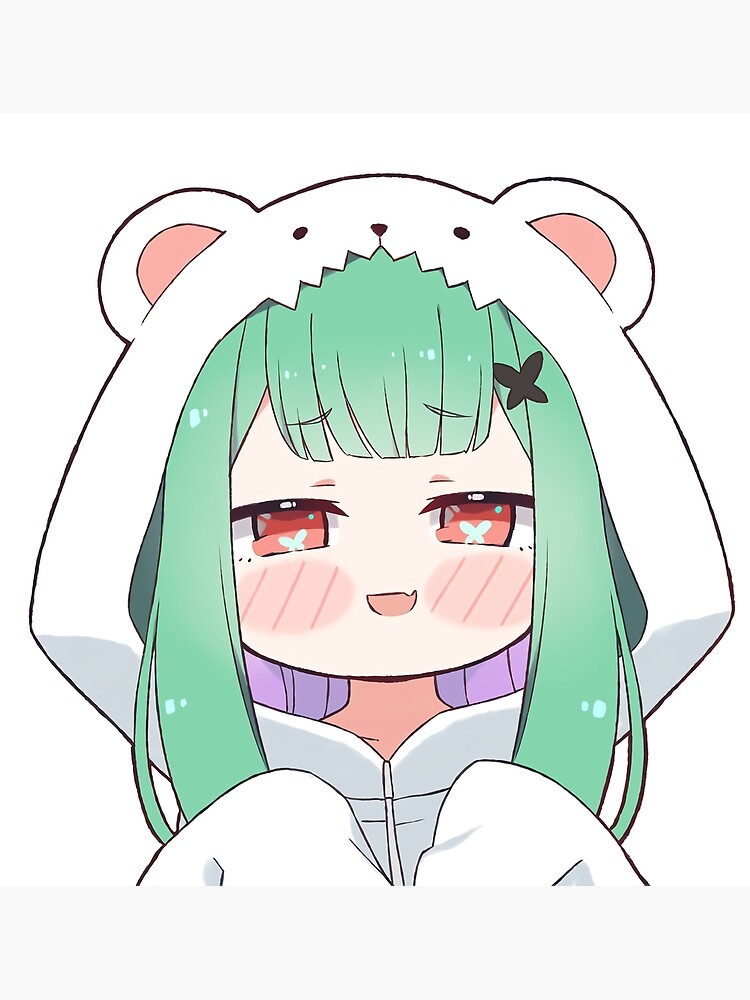 "Uruha Rushia Bear Hoodie chibi smug - Hololive" Photographic Print by ...