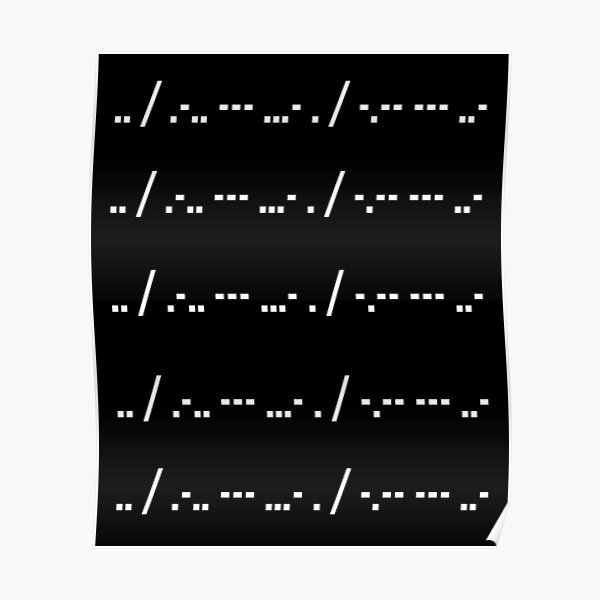 "Morse Code I Love You " Poster for Sale by PeachesMommy | Redbubble