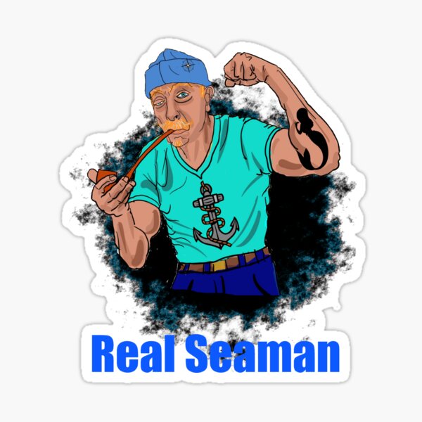 "Real Seaman-Sea Wolf" Sticker for Sale by Seamans-Club | Redbubble