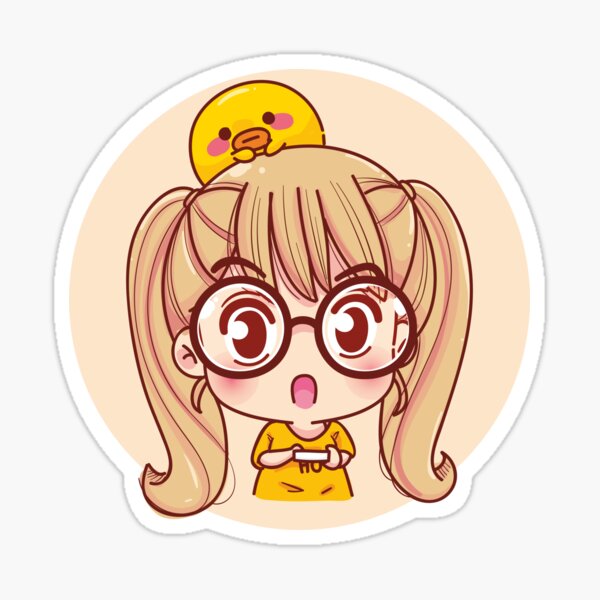 "Cute cartoon girl shocking expression" Sticker for Sale by ...