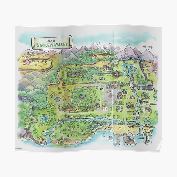 "Stardew Valley Map" Poster by Ichiji | Redbubble
