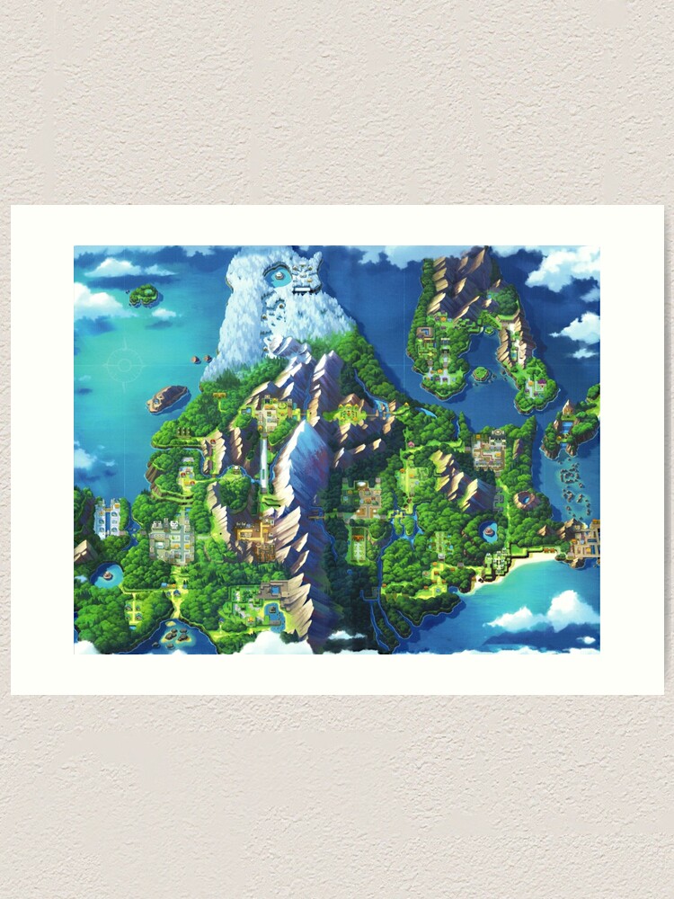 "Sinnoh Map" Art Print by Biochao | Redbubble