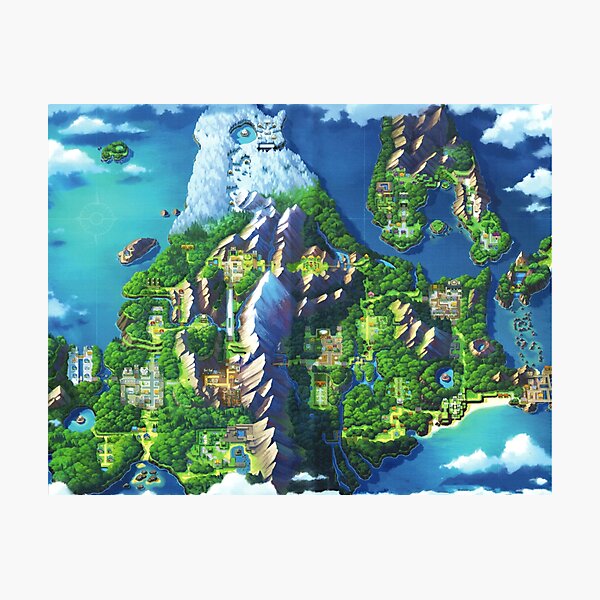"Sinnoh Map" Photographic Print by Biochao | Redbubble