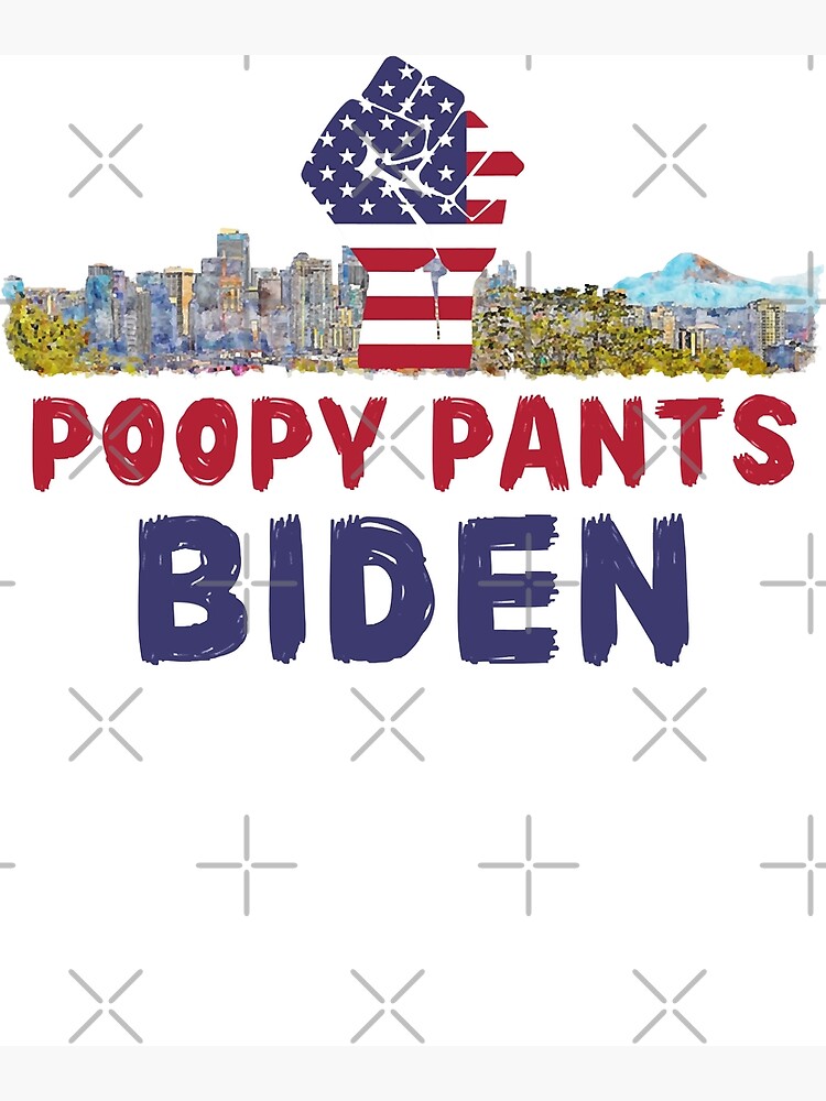 "Hnsp Poopy Pants Biden Funny Retro Style" Poster by HampdenMorice ...