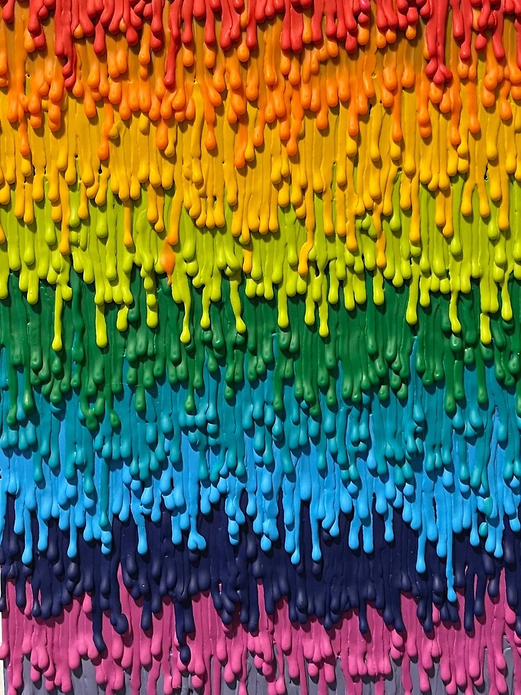 "Rainbow Melted Crayon Drips" Art Print for Sale by anxiousdino | Redbubble