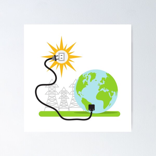 "Green electricity, eco friendly renewable energy" Poster for Sale by EngineersArt | Redbubble