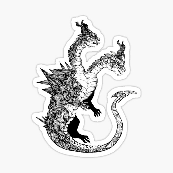 "Two Headed Dragon" Sticker for Sale by ArtofaNobody | Redbubble