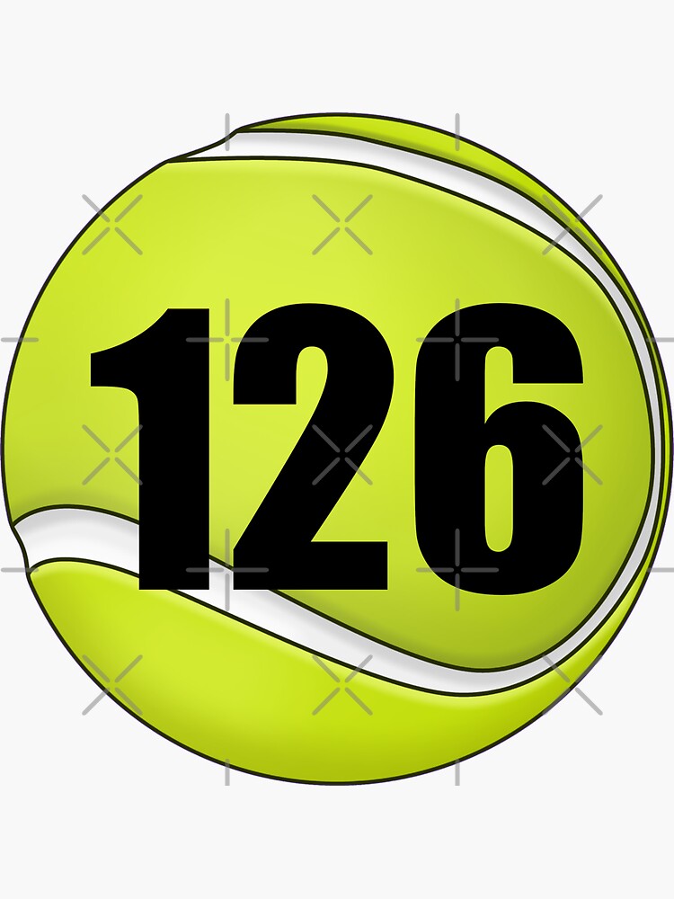 "number one hundred and twenty-six (126) tennis" Sticker by roartstreet ...