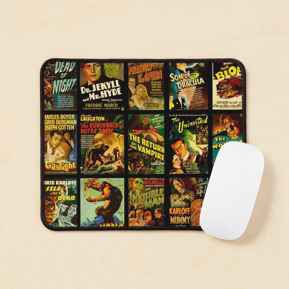 "Vintage Classic Horror Monster Movie Posters" Mouse Pad for Sale by ...