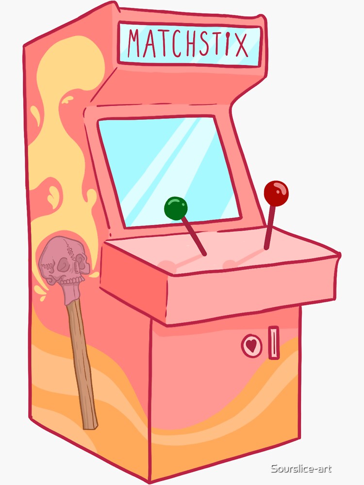 "Matchstix Arcade Machine" Sticker by Sourslice-art | Redbubble