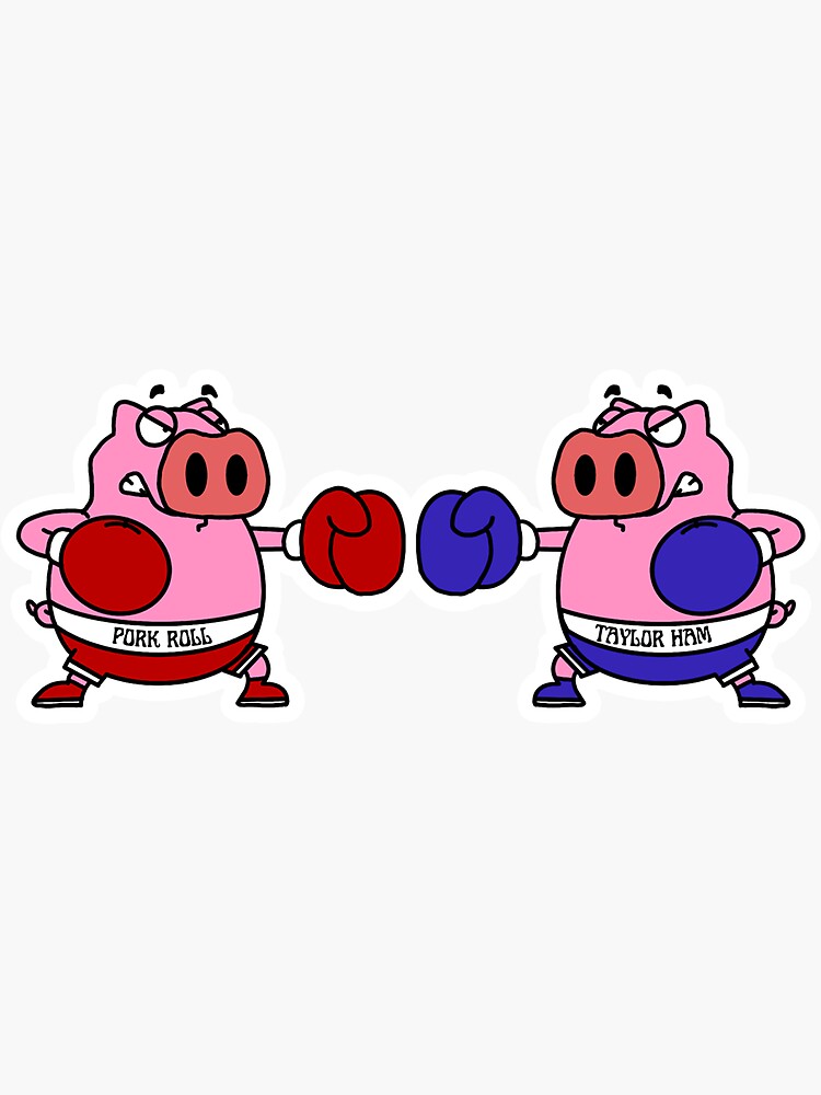 "Pork Roll vs. Taylor Ham" Sticker for Sale by aoiimu | Redbubble